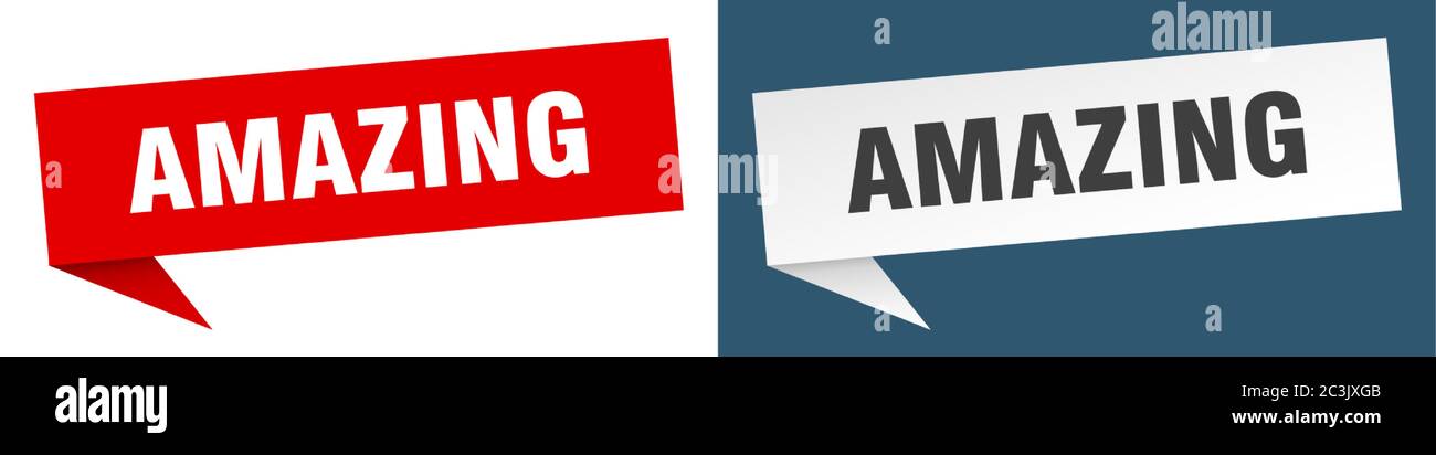 amazing banner. amazing speech bubble label set. amazing sign Stock ...