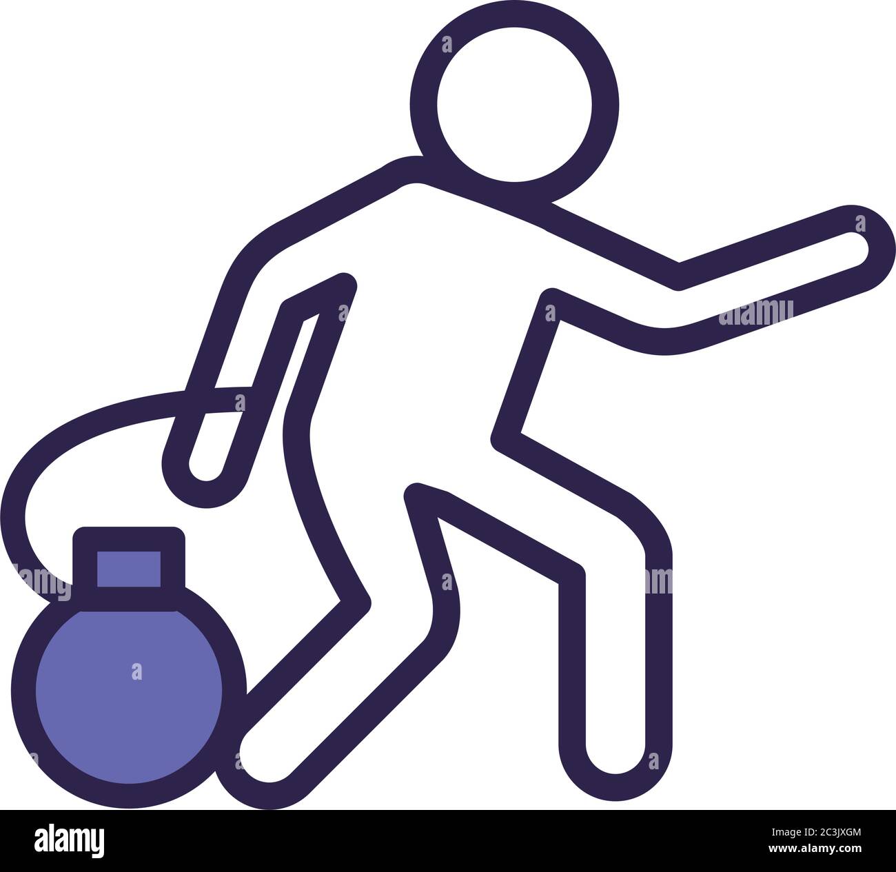 human figure avatar with bomb line style icon vector illustration ...