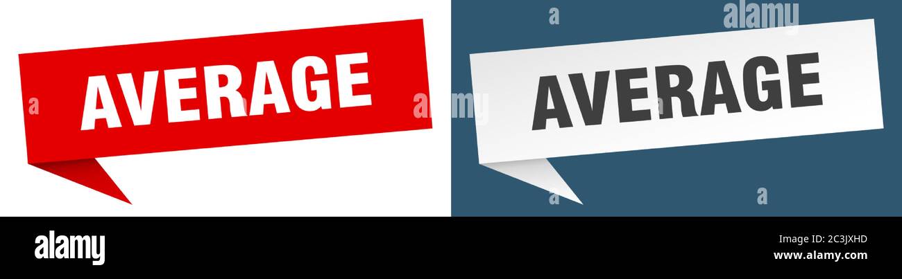 average banner. average speech bubble label set. average sign Stock ...