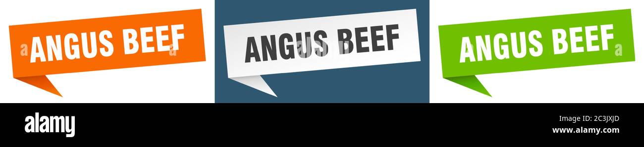 angus beef banner. angus beef speech bubble label set. angus beef sign ...