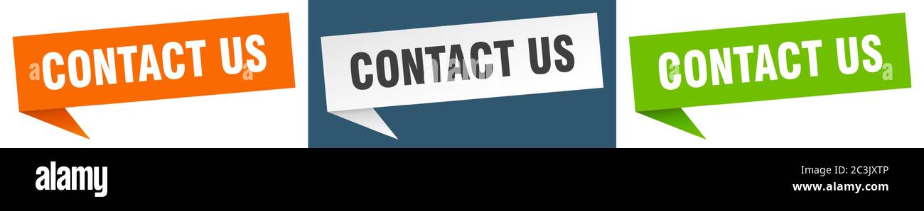 contact us banner. contact us speech bubble label set. contact us sign ...