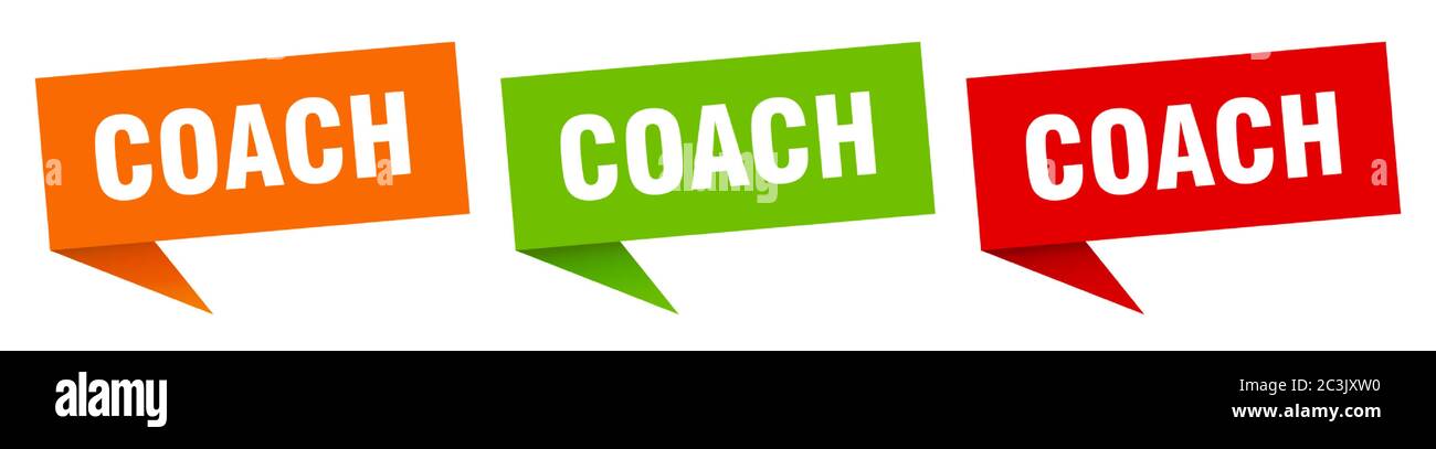 coach banner. coach speech bubble label set. coach sign Stock Vector ...