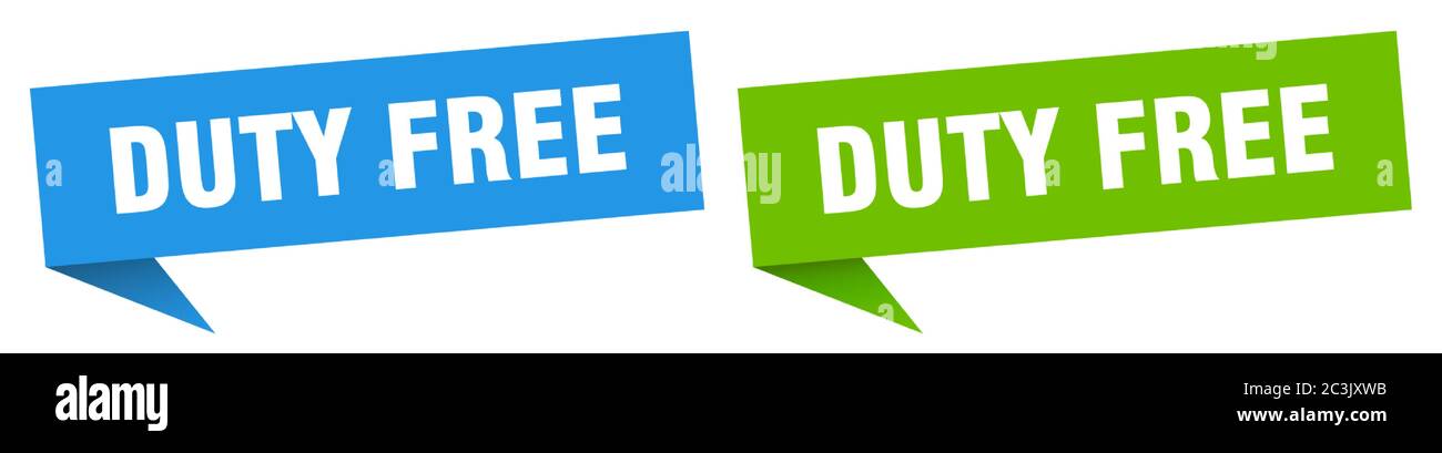 duty free banner. duty free speech bubble label set. duty free sign ...