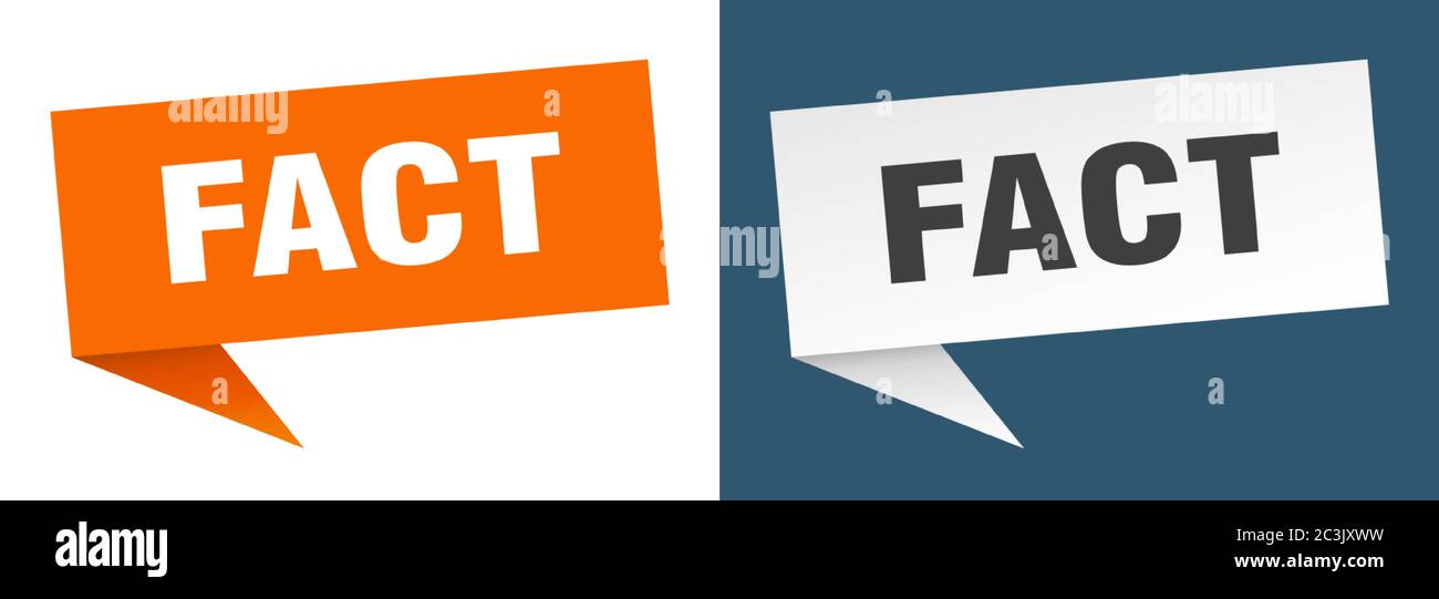 fact banner. fact speech bubble label set. fact sign Stock Vector Image ...