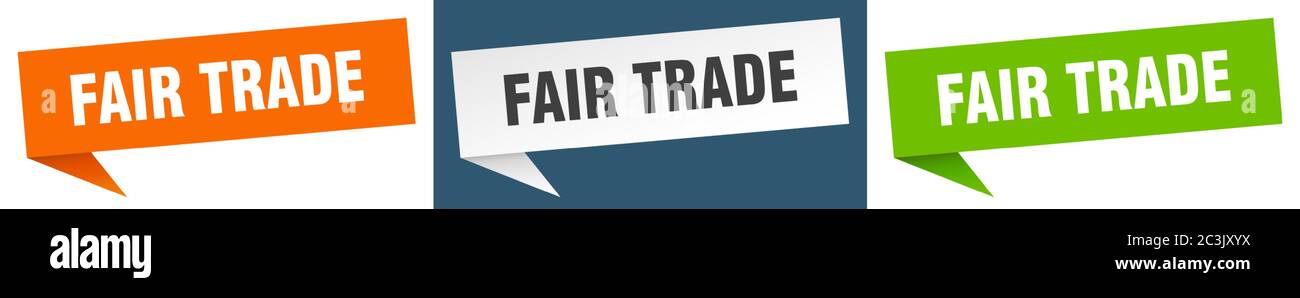 fair trade banner. fair trade speech bubble label set. fair trade sign ...