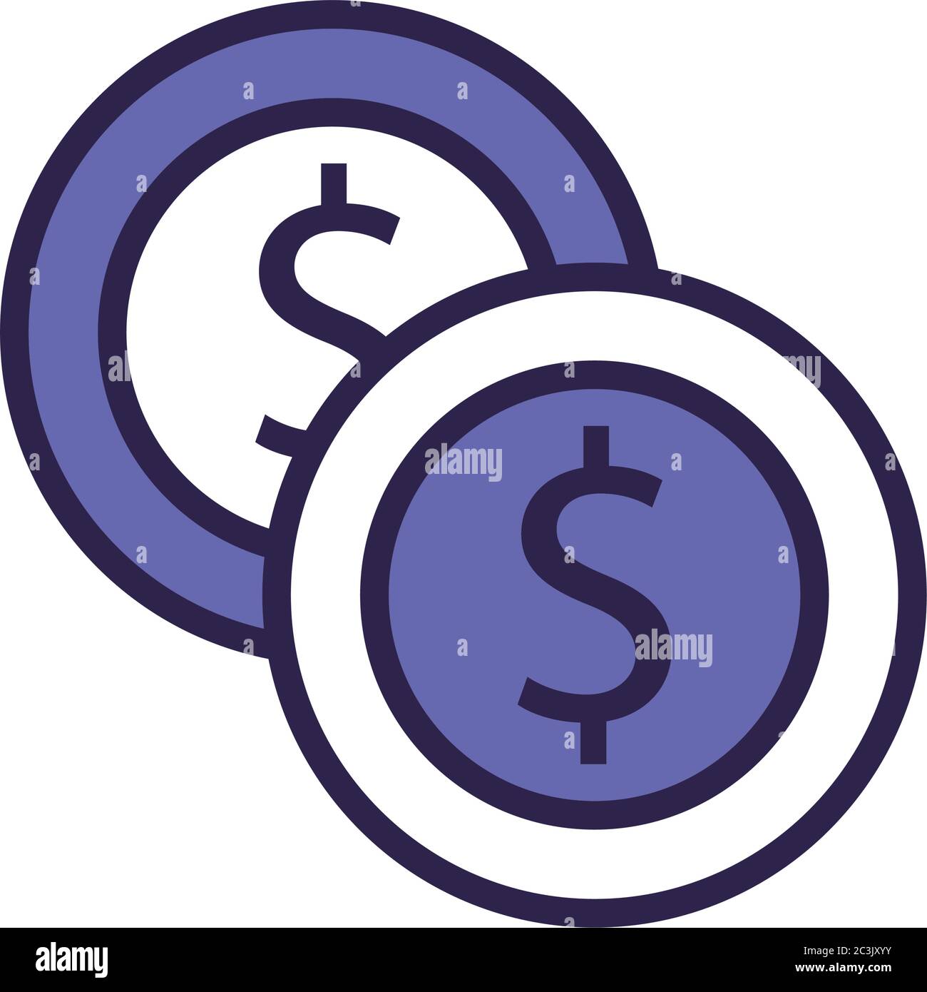coins cash money line style vector illustration design Stock Vector ...