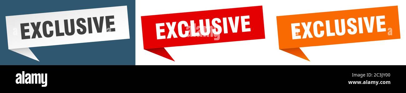 exclusive banner. exclusive speech bubble label set. exclusive sign ...