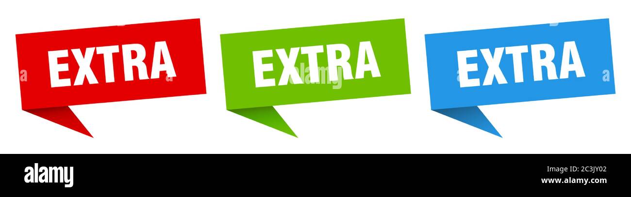extra banner. extra speech bubble label set. extra sign Stock Vector ...