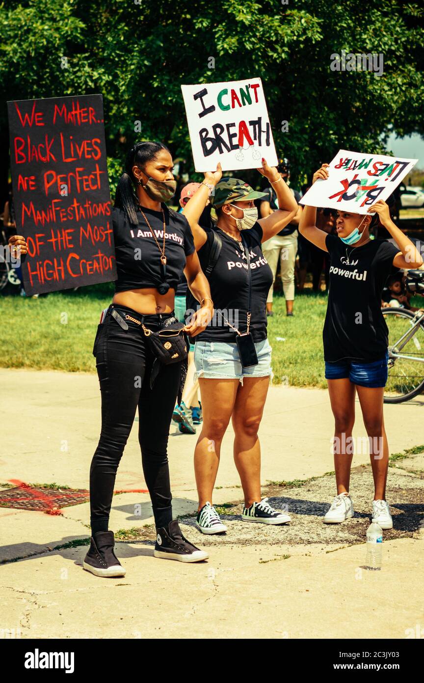 Grant Park, Chicago-June 19, 2020: Juneteenth Celebration. Community ...