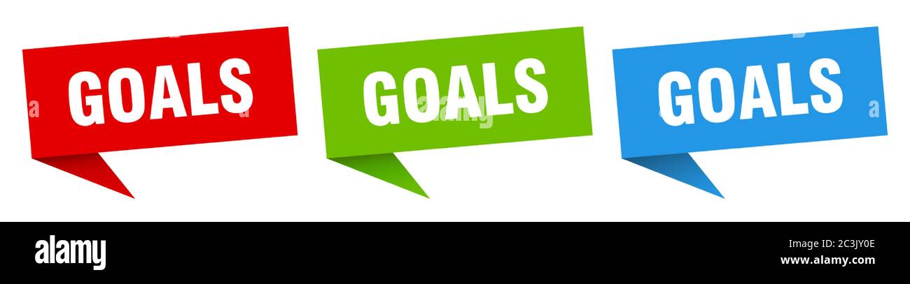 goals banner. goals speech bubble label set. goals sign Stock Vector ...