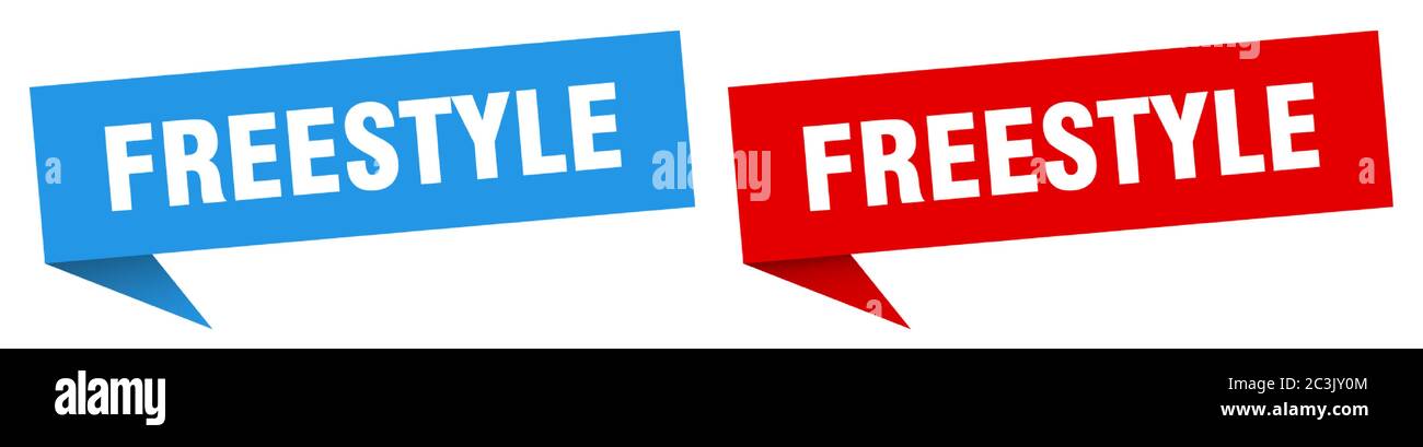 freestyle banner. freestyle speech bubble label set. freestyle sign ...