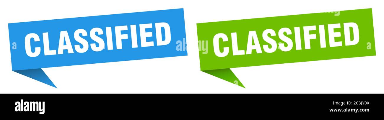 classified banner. classified speech bubble label set. classified sign ...