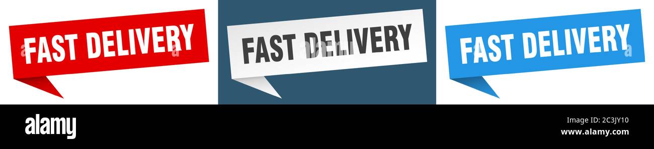 fast delivery banner. fast delivery speech bubble label set. fast ...