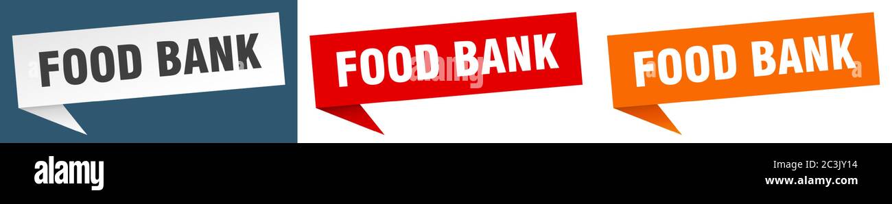 food bank banner. food bank speech bubble label set. food bank sign ...