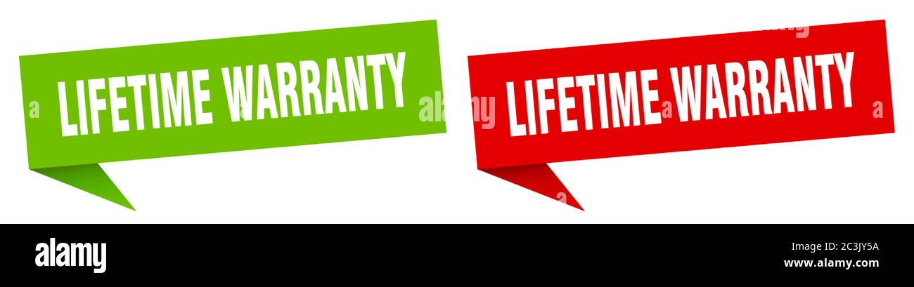 lifetime warranty banner. lifetime warranty speech bubble label set ...