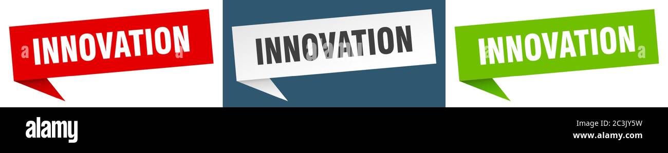 innovation banner. innovation speech bubble label set. innovation sign ...