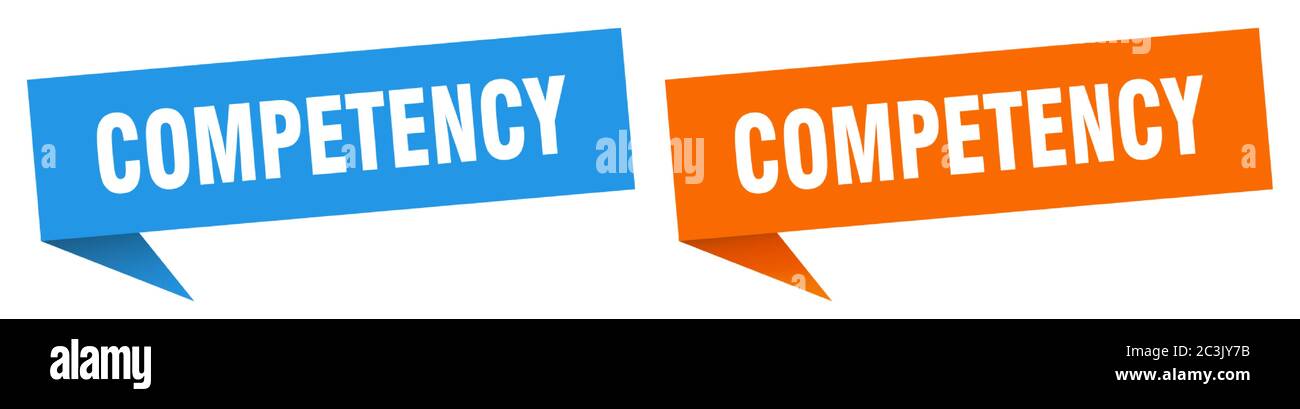 competency banner. competency speech bubble label set. competency sign ...