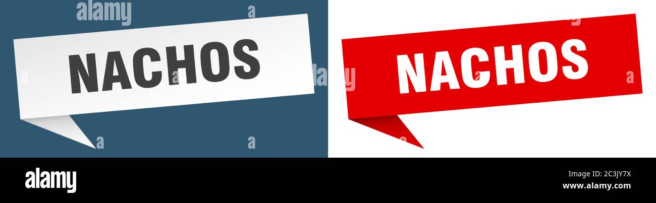 nachos banner. nachos speech bubble label set. nachos sign Stock Vector ...