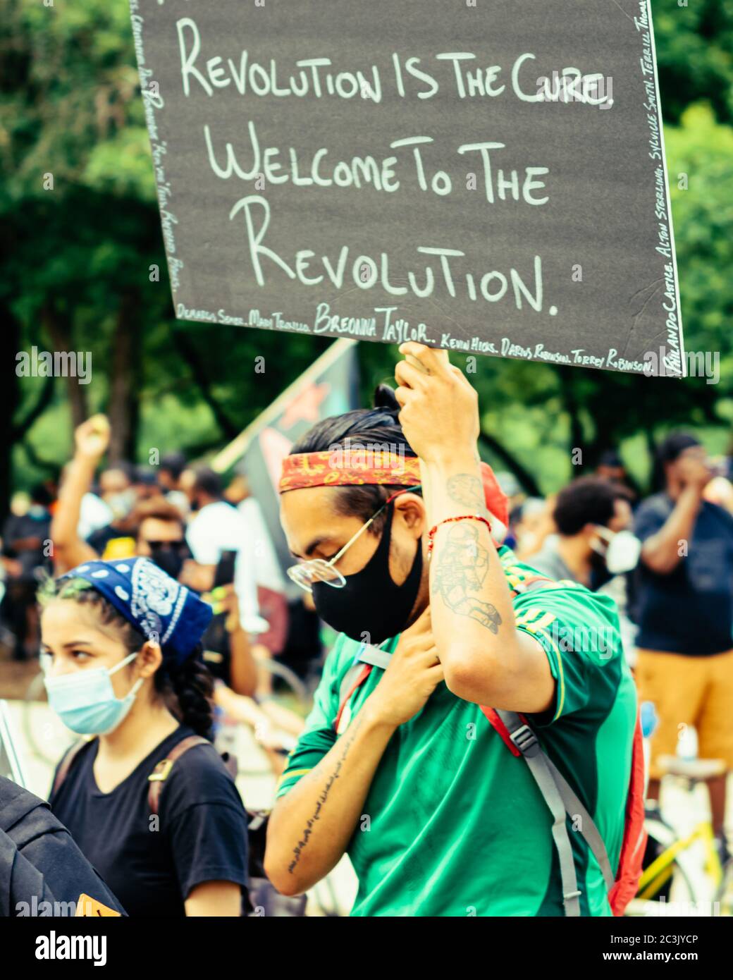 Grant Park, Chicago-June 19, 2020: Juneteenth Celebration. Community ...