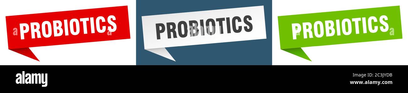 probiotics banner. probiotics speech bubble label set. probiotics sign ...