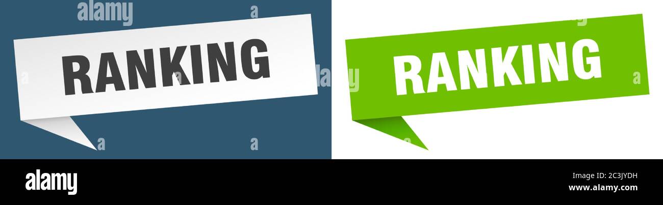 ranking banner. ranking speech bubble label set. ranking sign Stock ...