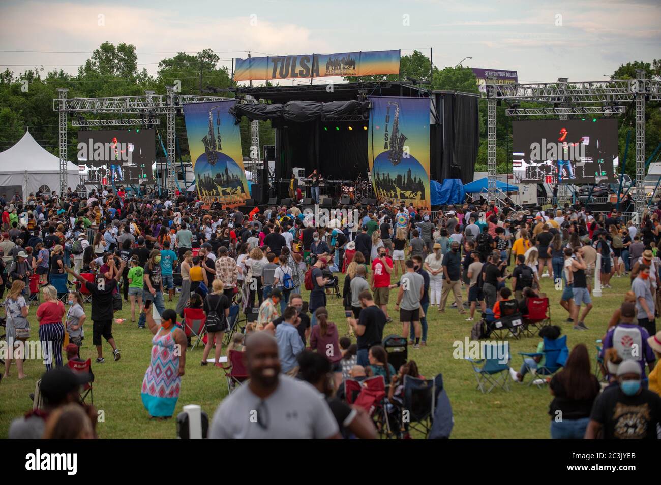 June 19, 2020, Tulsa, Oklahoma, USA: Attendees of the annual Juneteenth ...