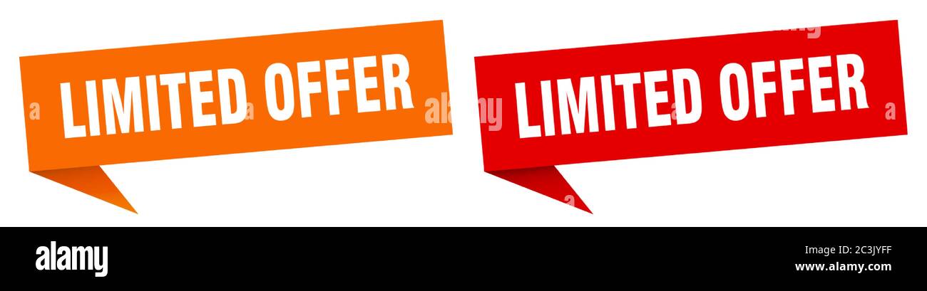 limited offer banner. limited offer speech bubble label set. limited ...