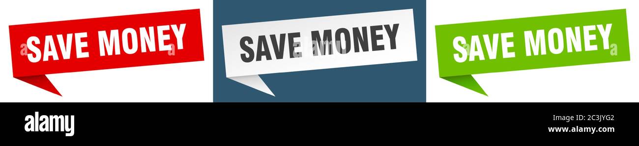 save money banner. save money speech bubble label set. save money sign ...