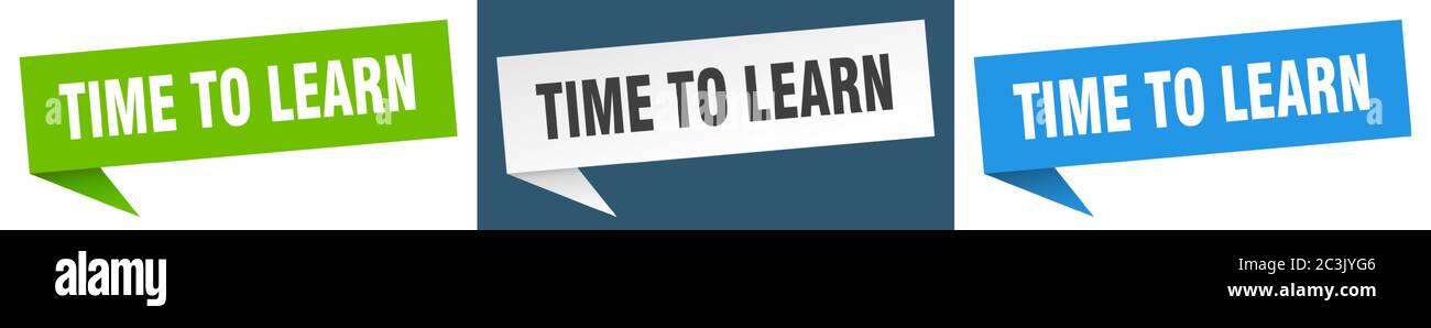 Time learn ribbon isolated hi-res stock photography and images - Alamy