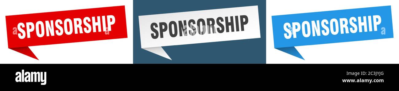 sponsorship banner. sponsorship speech bubble label set. sponsorship ...