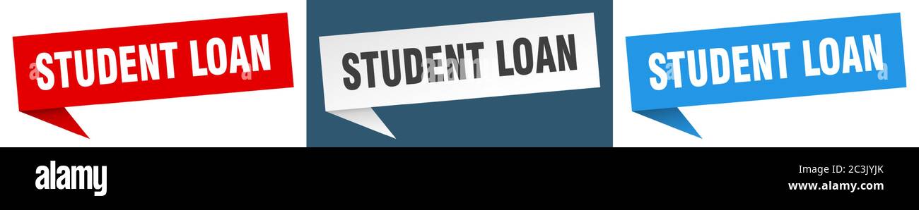 student loan banner. student loan speech bubble label set. student loan ...