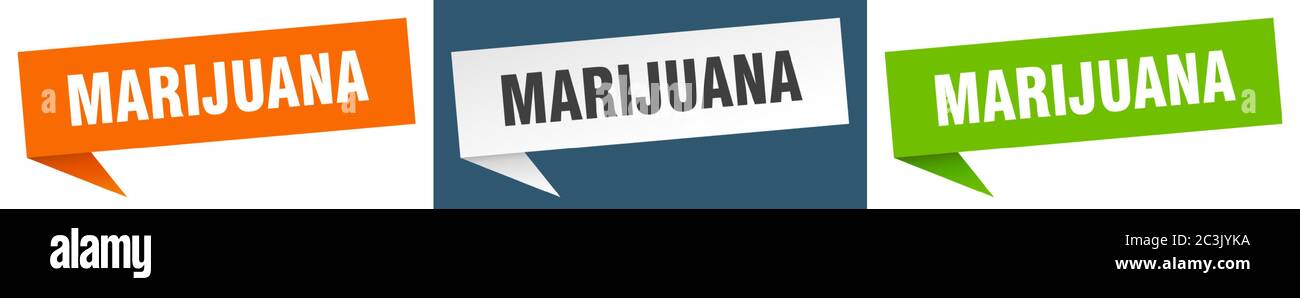 marijuana banner. marijuana speech bubble label set. marijuana sign ...