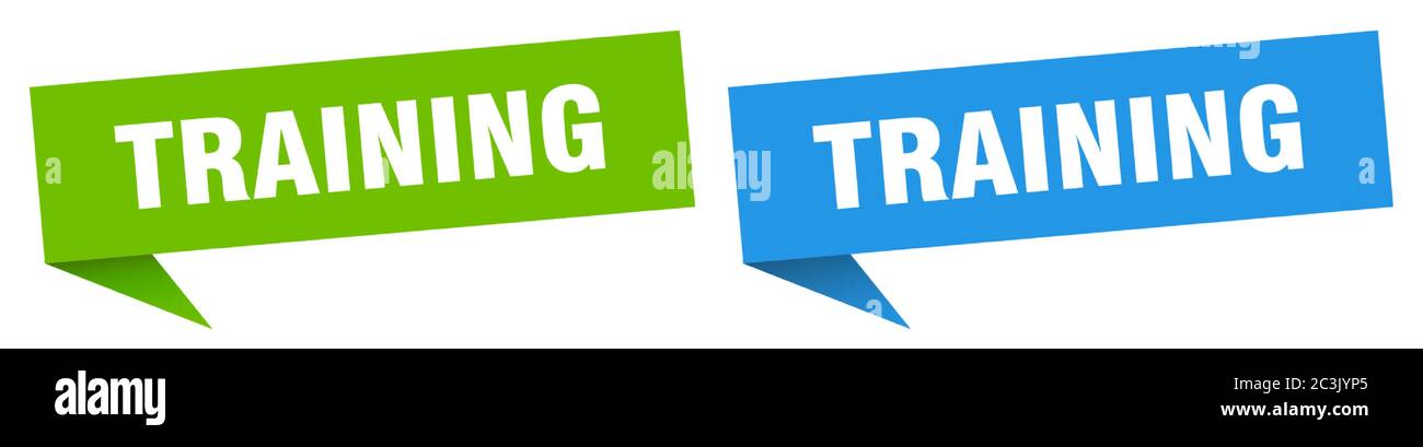 training banner. training speech bubble label set. training sign Stock ...