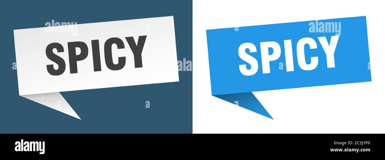spicy banner. spicy speech bubble label set. spicy sign Stock Vector ...