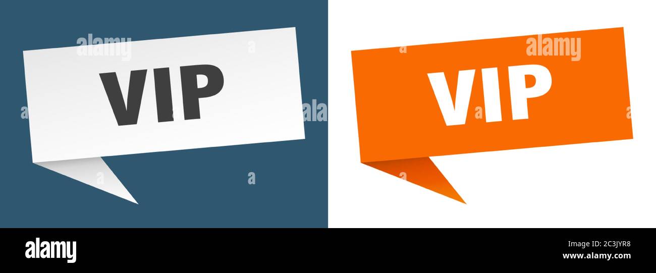 vip banner. vip speech bubble label set. vip sign Stock Vector Image ...