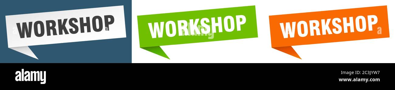 workshop banner. workshop speech bubble label set. workshop sign Stock ...