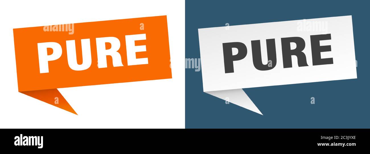 pure banner. pure speech bubble label set. pure sign Stock Vector Image ...
