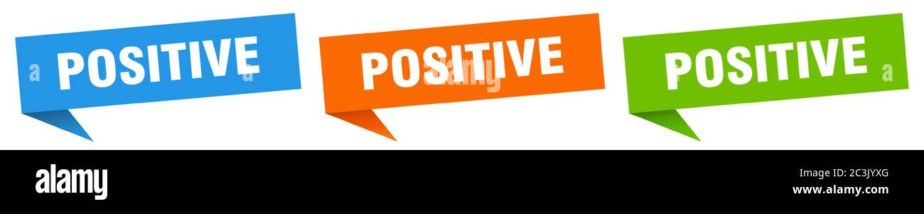 positive banner. positive speech bubble label set. positive sign Stock ...