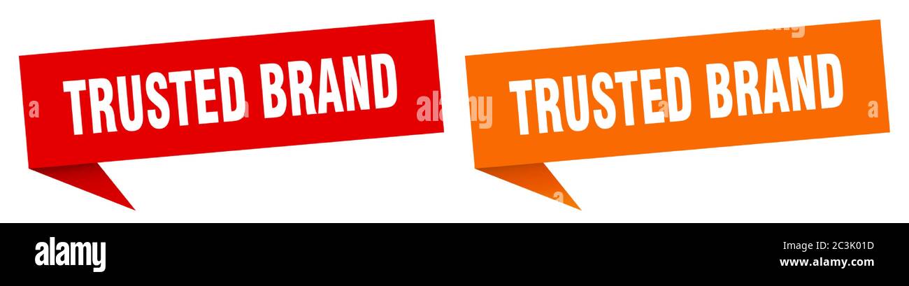 trusted brand banner. trusted brand speech bubble label set. trusted ...