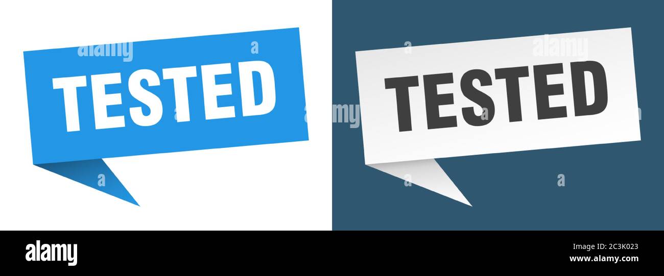 tested banner. tested speech bubble label set. tested sign Stock Vector ...