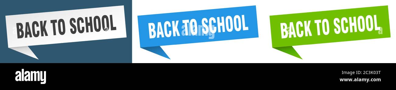 back to school banner. back to school speech bubble label set. back to ...
