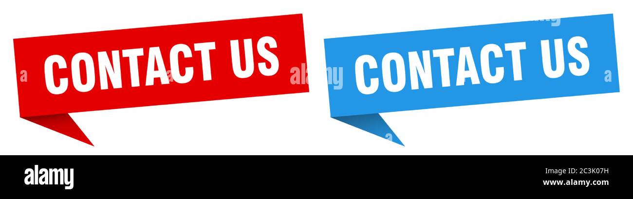 contact us banner. contact us speech bubble label set. contact us sign ...