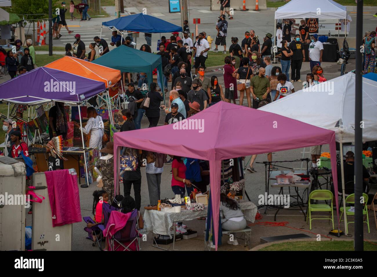 June 19, 2020, Tulsa, Oklahoma, USA: Attendees of the annual Juneteenth ...