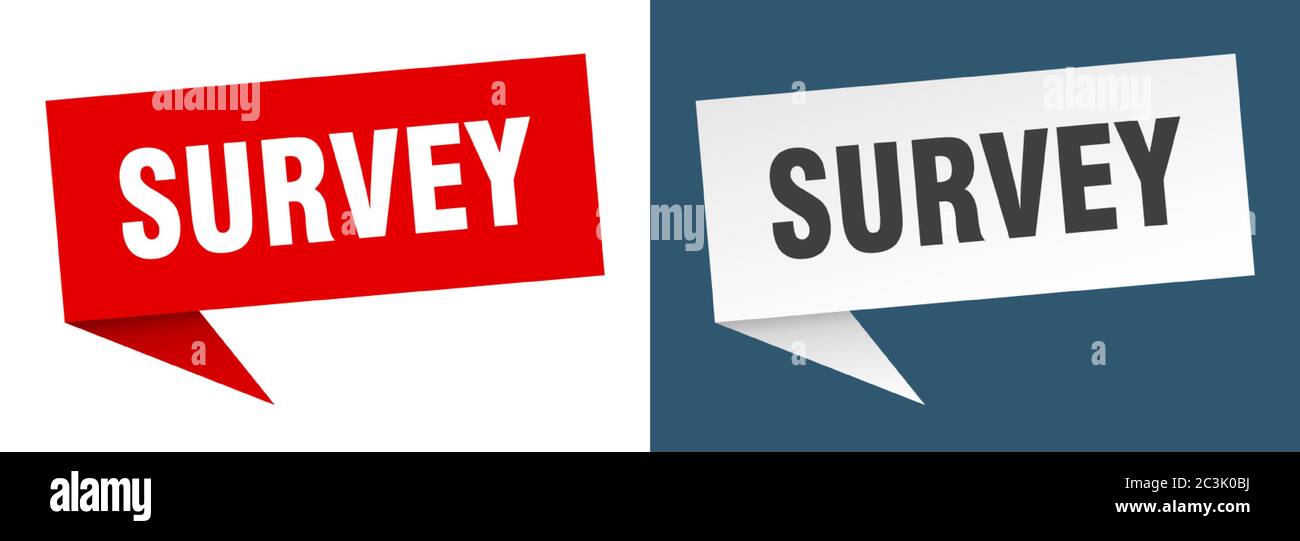 survey banner. survey speech bubble label set. survey sign Stock Vector ...