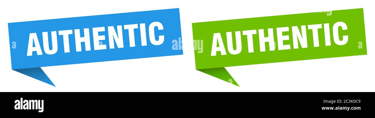 authentic banner. authentic speech bubble label set. authentic sign ...