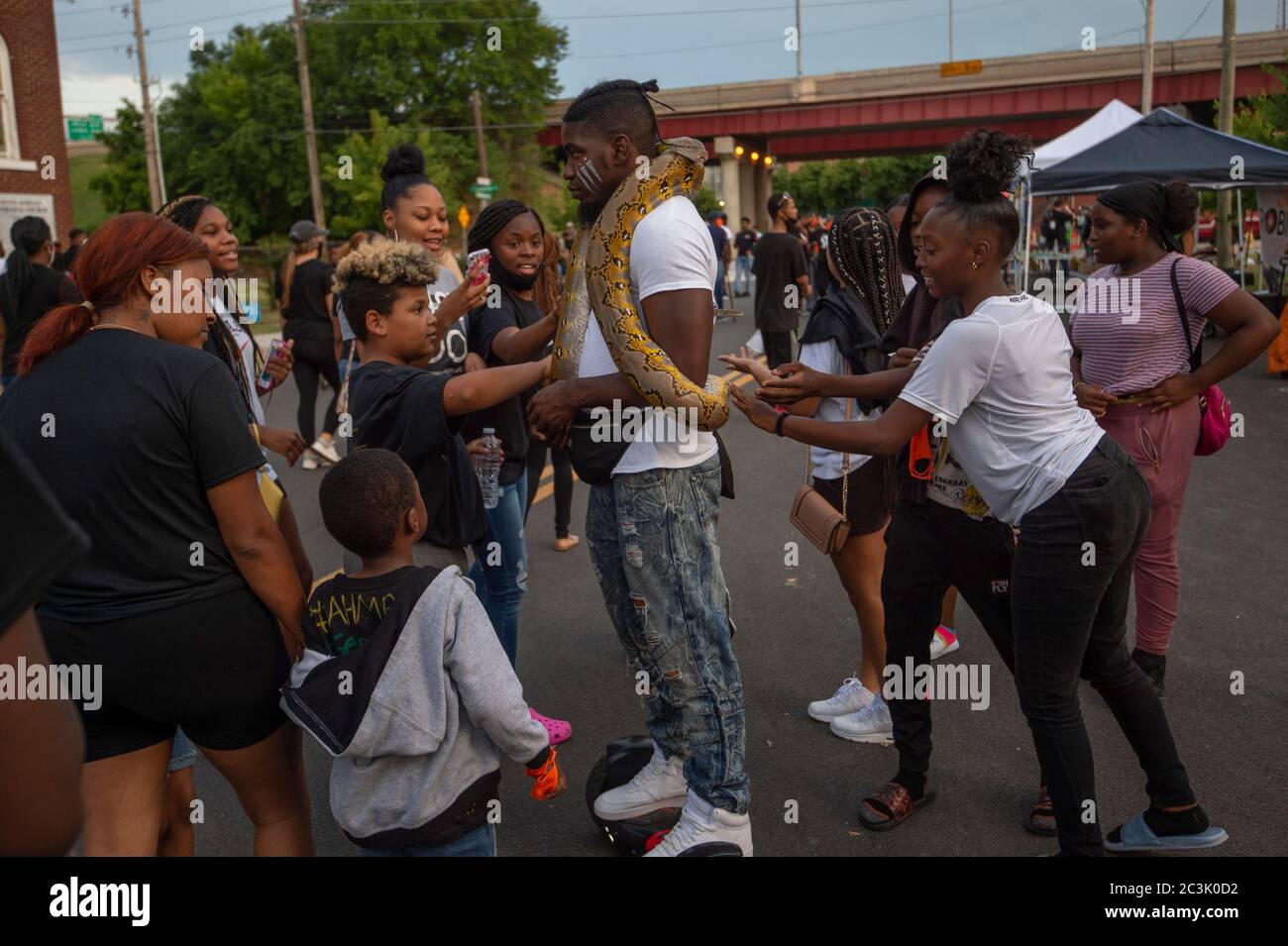June 19, 2020, Tulsa, Oklahoma, USA: Attendees of the annual Juneteenth ...