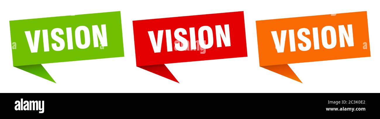 vision banner. vision speech bubble label set. vision sign Stock Vector ...