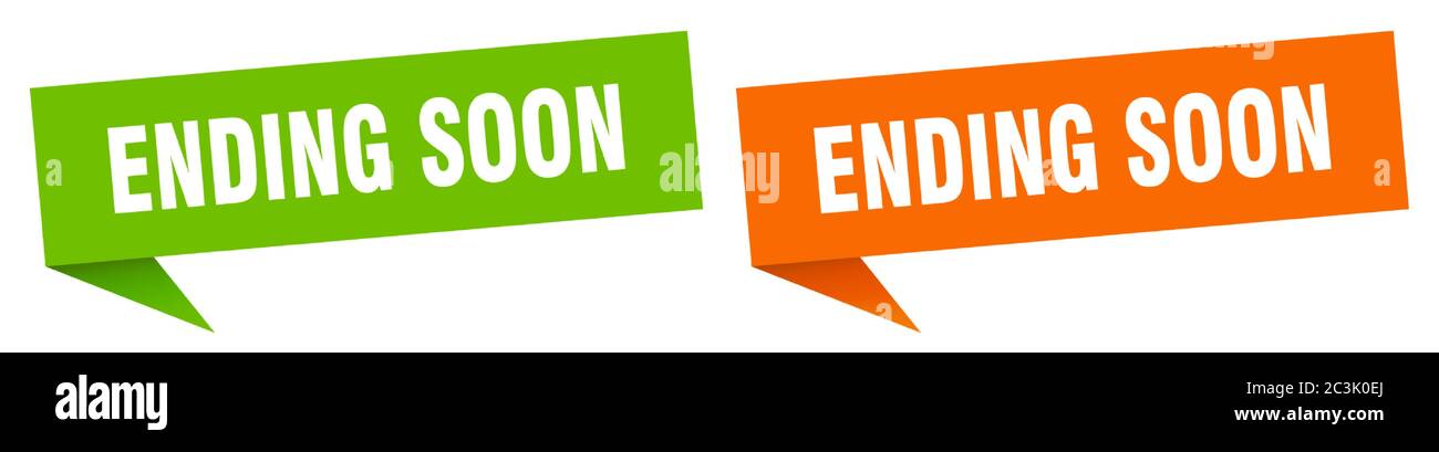 ending soon banner. ending soon speech bubble label set. ending soon ...