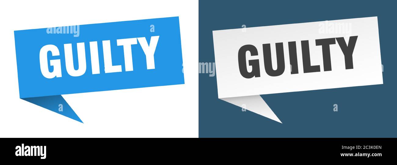 guilty banner. guilty speech bubble label set. guilty sign Stock Vector ...