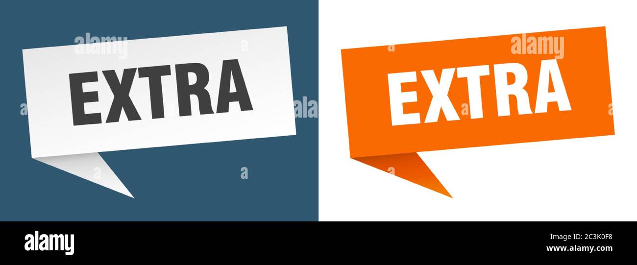 extra banner. extra speech bubble label set. extra sign Stock Vector ...